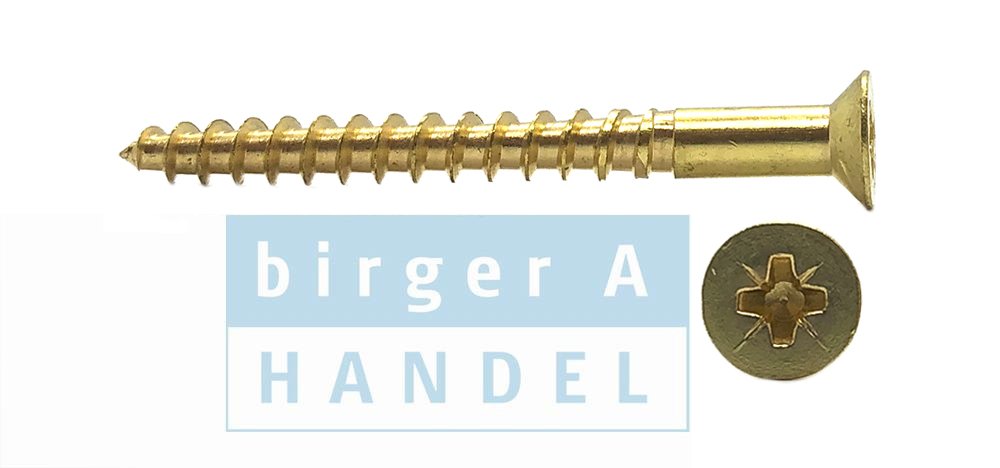 DIN 7997 Messing træskruer, undersænket Pozidriv - Birger A. Handel ...